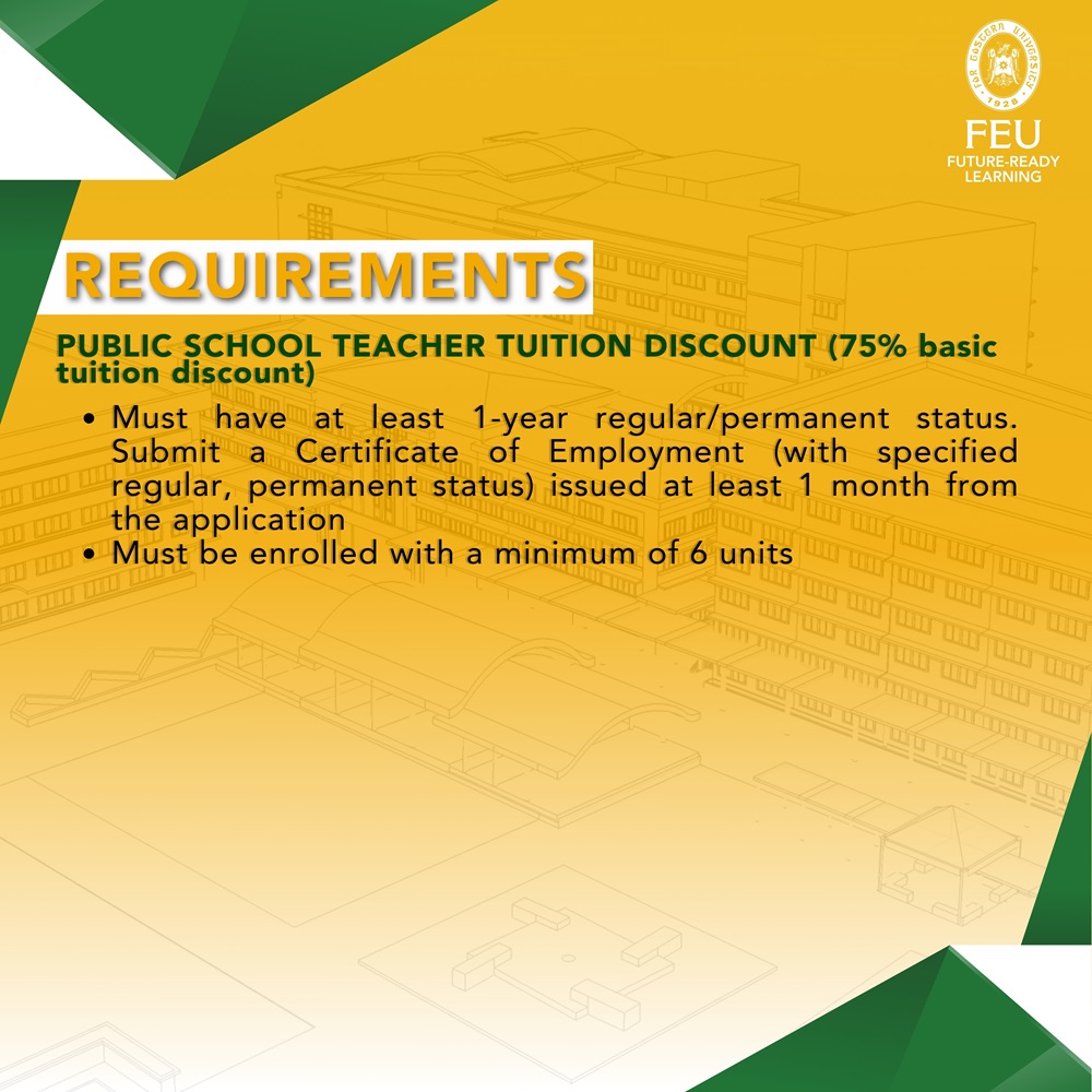 Graduate Studies Tuition Discount • Far Eastern University